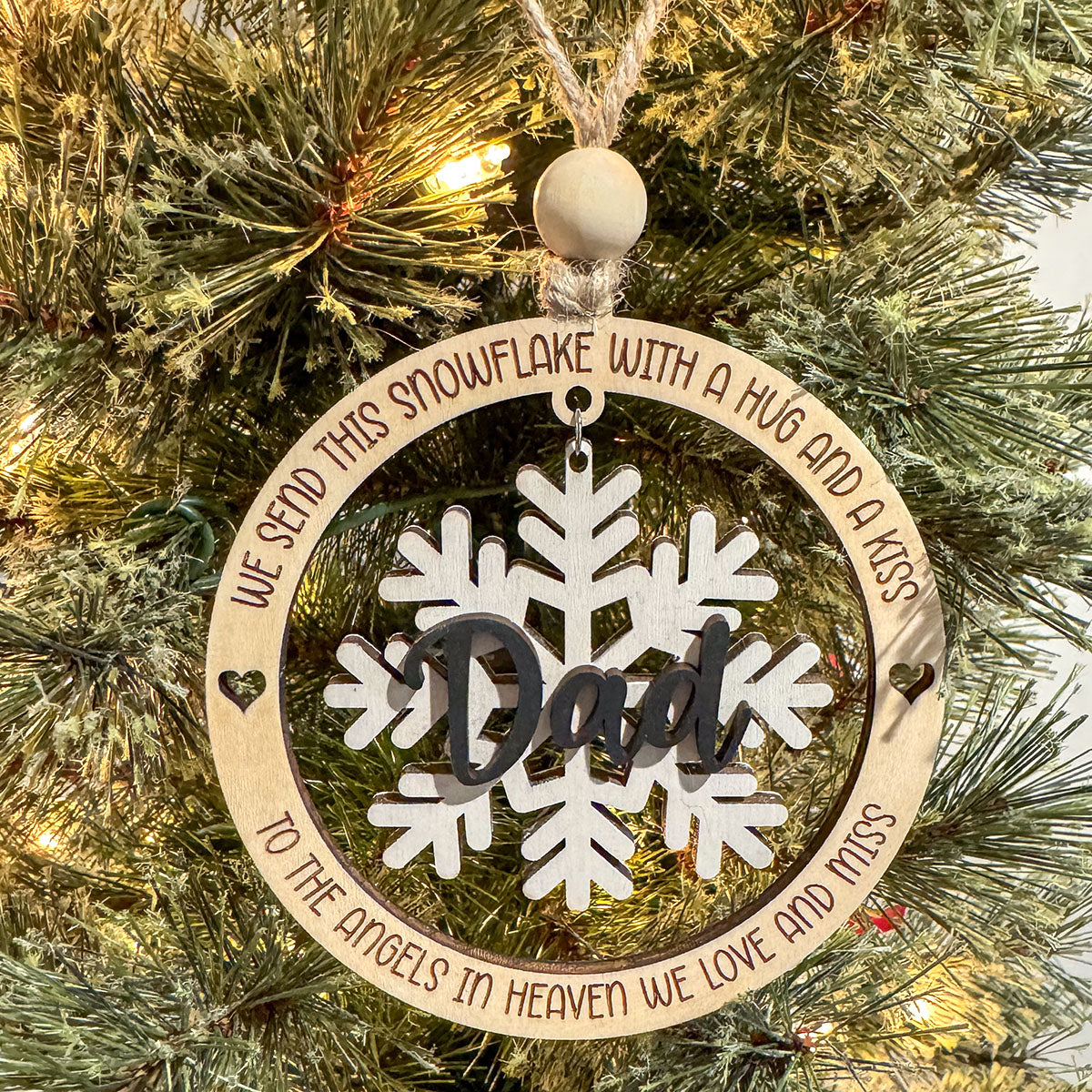Memorial Snowflake Ornament - Personalized Angel Remembrance Gift | SKO ...